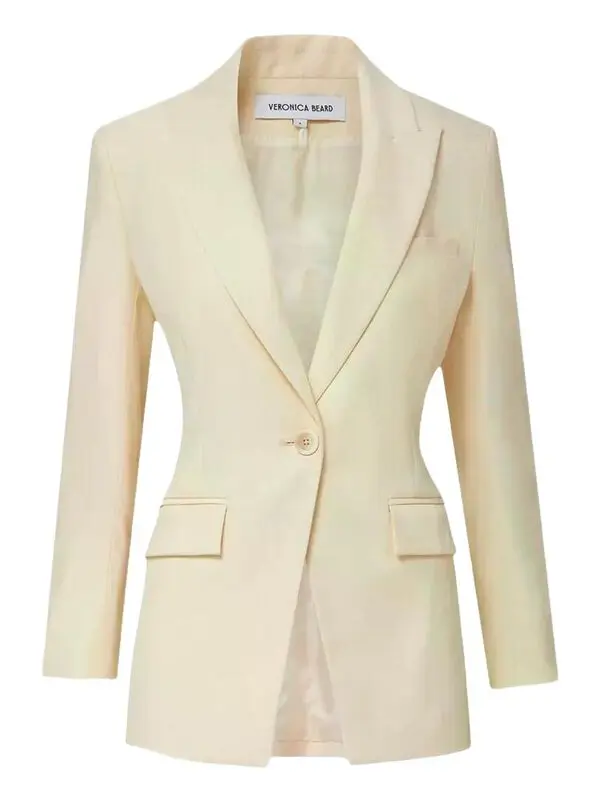Veronica Beard Chandler Dickey Smocked-back Single-breasted Blazer - Neutrals