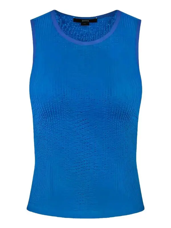 Smythe Textured-knit Racerback Tank Top - Blue