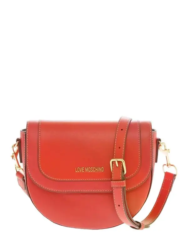 Moschino Logo-plaque Saddle Bag - Red