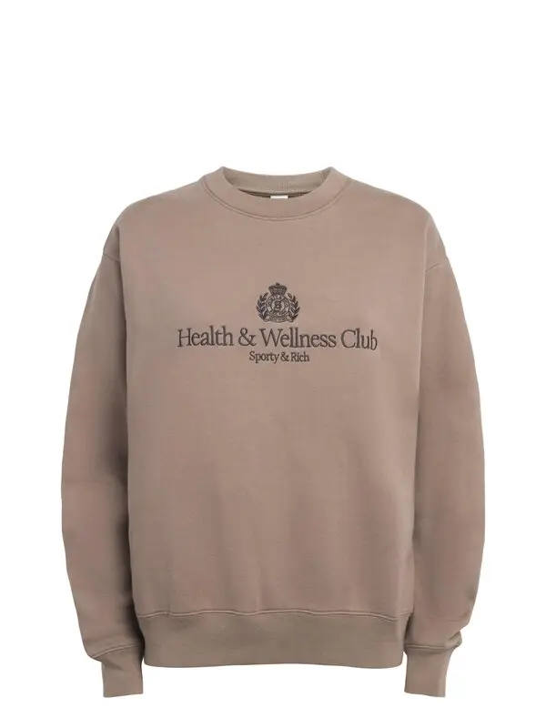 SPORTY & RICH Embroidered Crest Sweatshirt - Beige