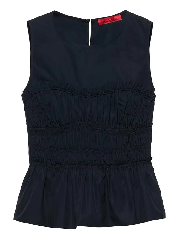 Max & Co. Shirred Sleeveless Top - Black