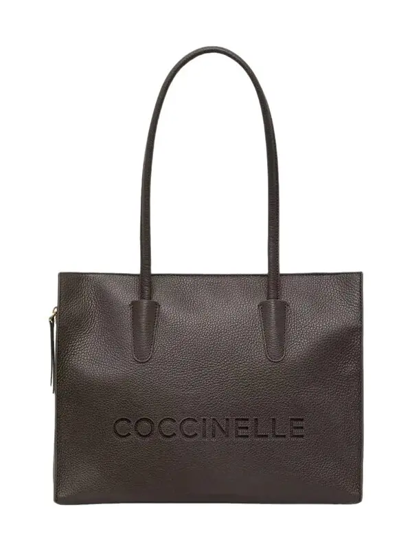 COCCINELLE Medium Myrtha26 Logo-embossed Tote Bag - Brown