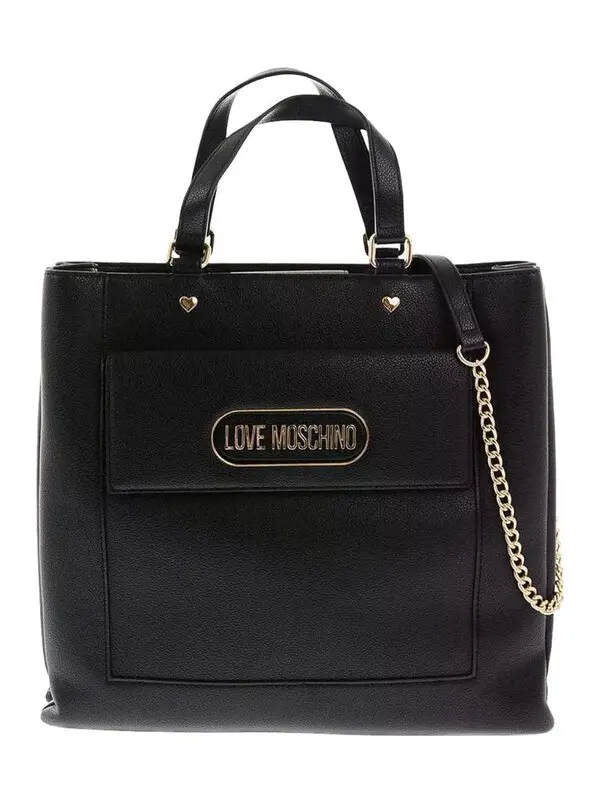 Moschino Logo-plaque Shoulder Bag - Black