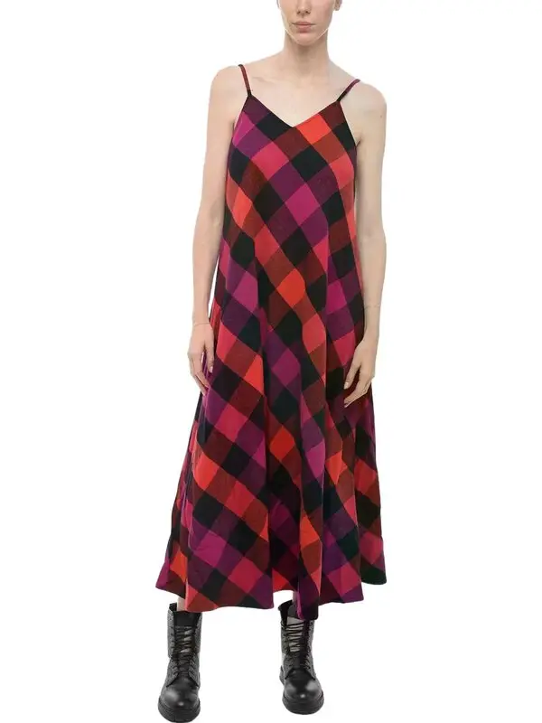 Woolrich Checked-pattern Midi Dress - Red