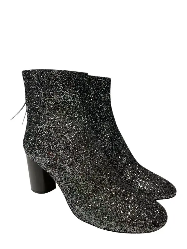 ISABEL MARANT VINTAGE Ritza Glitter-coated Ankle Boots - Grey
