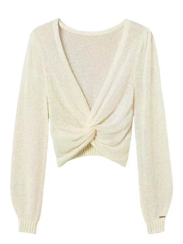 TWINSET Dual-use Knit Shrug With Criss-cross - Neutrals