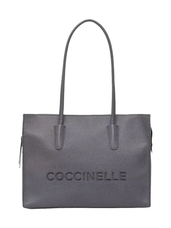 COCCINELLE Medium Myrtha26 Logo-embossed Tote Bag - Grey