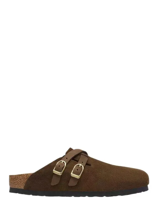 BIRKENSTOCK Blair Buckle-fastening Suede Mules - Brown