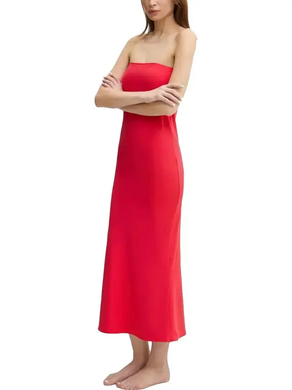 Bond Eye Strapless Maxi Beach Dress - Red