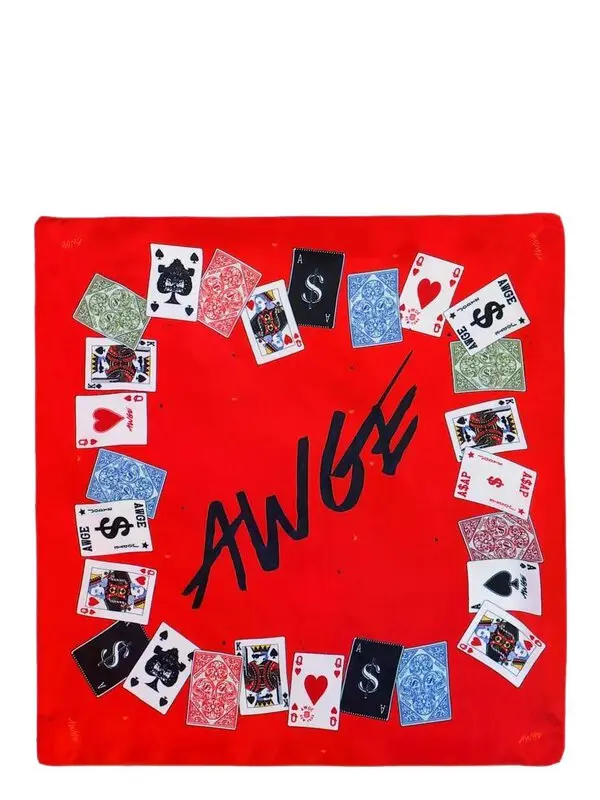 AWGE Cards-print Logo-print Foulard - Red
