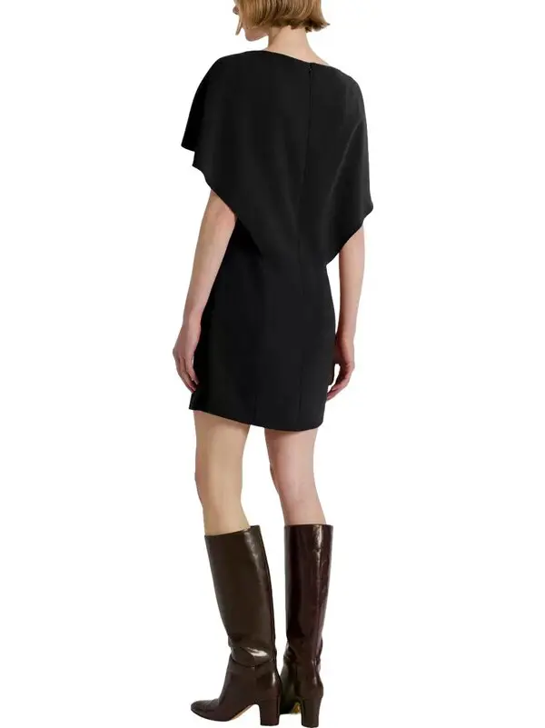 Alberta Ferretti Cape-overlay Mini Dress - Black
