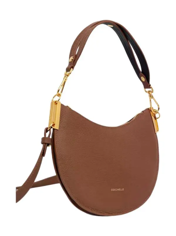 COCCINELLE Small Sunup Pebbled Shoulder Bag - Brown
