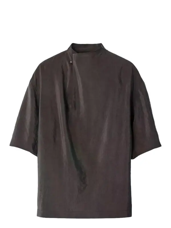 LEMAIRE Soft Collar Top In Dry Silk - Brown