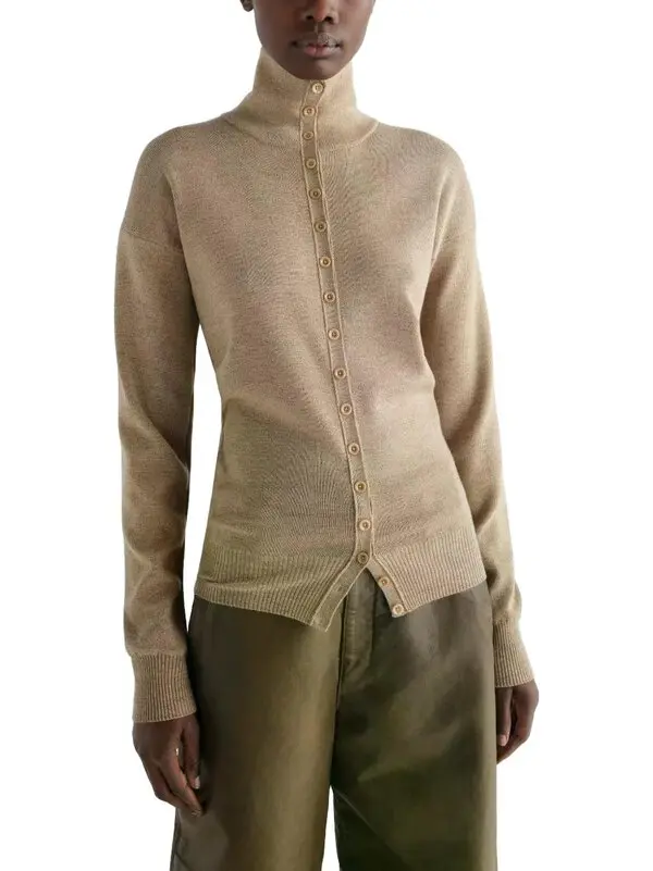 LEMAIRE Buttoned Top In Fine Wool - Neutrals