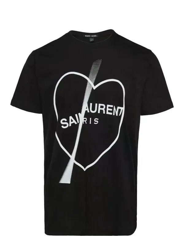 BLACK SCORE Heart-print T-shirt - Black