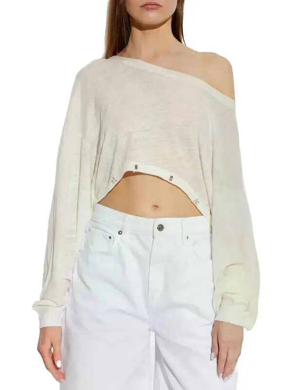 IRO PARIS Destinee Cropped Long-sleeve Sweater - Neutrals