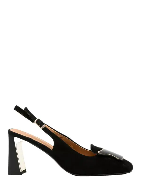 LINDA BAUMANN Buckle-detail Slingback Pumps - Black