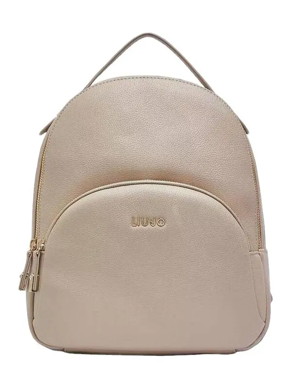 Liu Jo Grained Logo Plaque Backpack - Neutrals