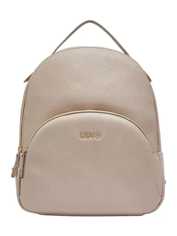 Liu Jo Grained Logo Plaque Backpack - Neutrals