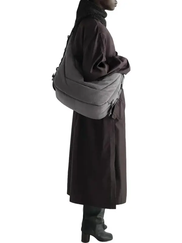 LEMAIRE Large Soft Game Bag In Nylon Canvas - Grey