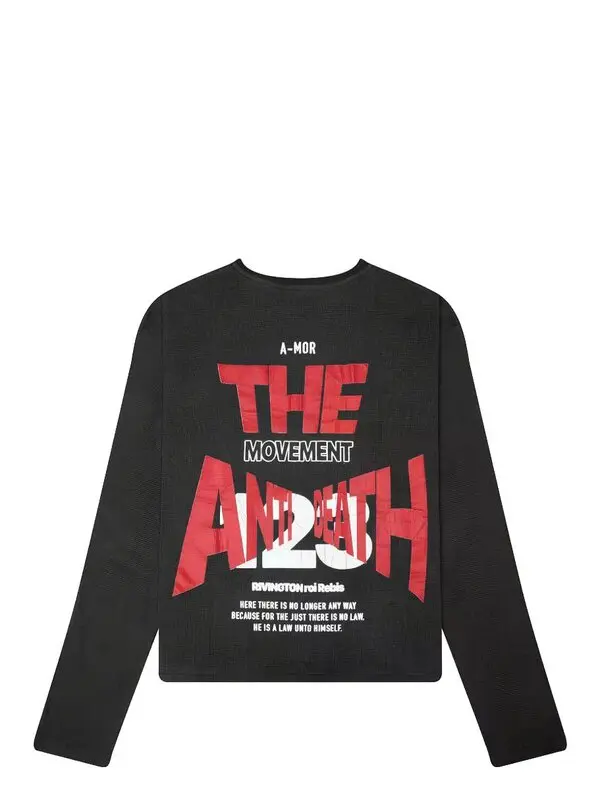 RIVINGTON ROI REBIS Anti Death Graphic-print Sweater - Black