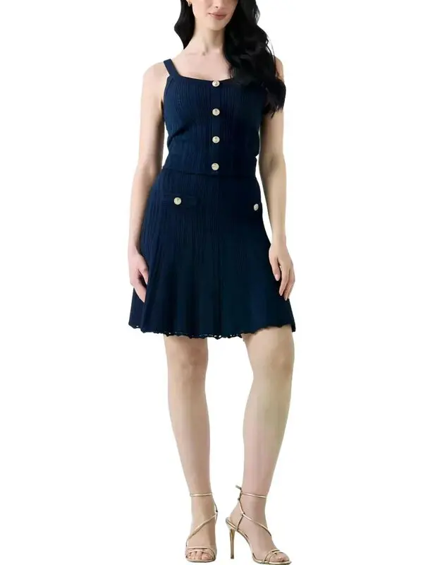 Guess Button-detail Mini Skirt - Blue