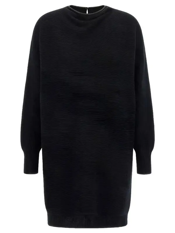 Brunello Cucinelli Monile Ribbed-knit Mini Dress - Black