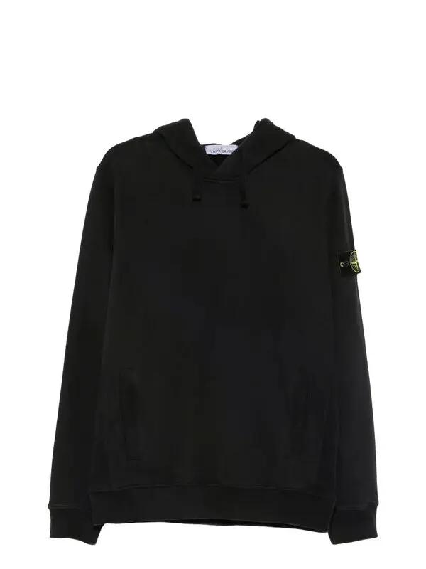 Stone Island Logo-patch Hoodie - Black