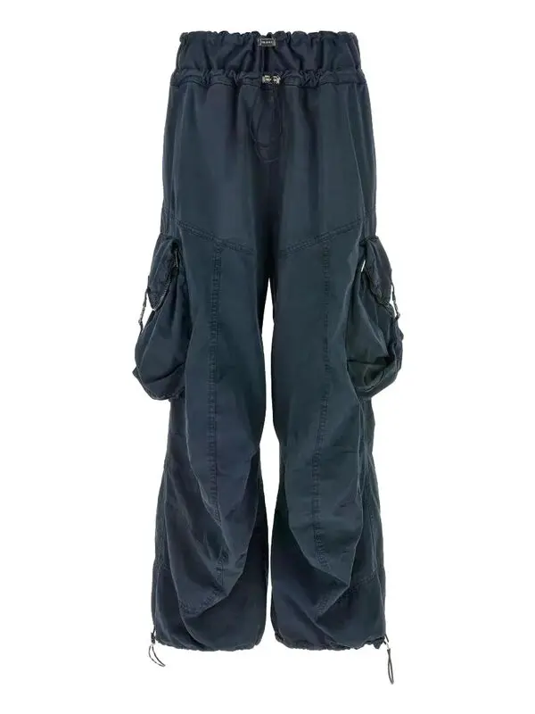 Attico Draped Parachute Cargo Pants - Blue