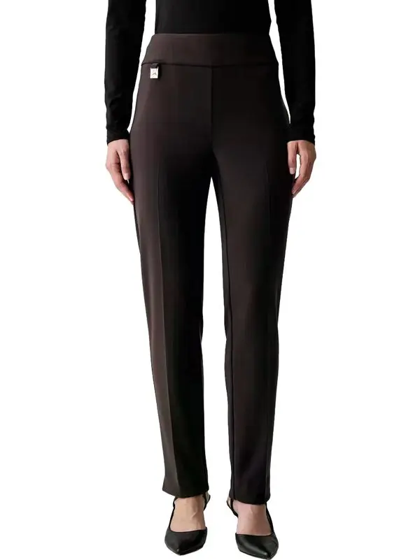 Joseph Ribkoff Logo-plaque Slim-fit Trousers - Brown