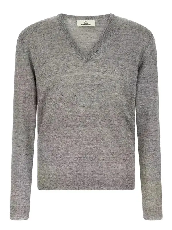 RIVIERA Melange V-neck Sweater - Grey