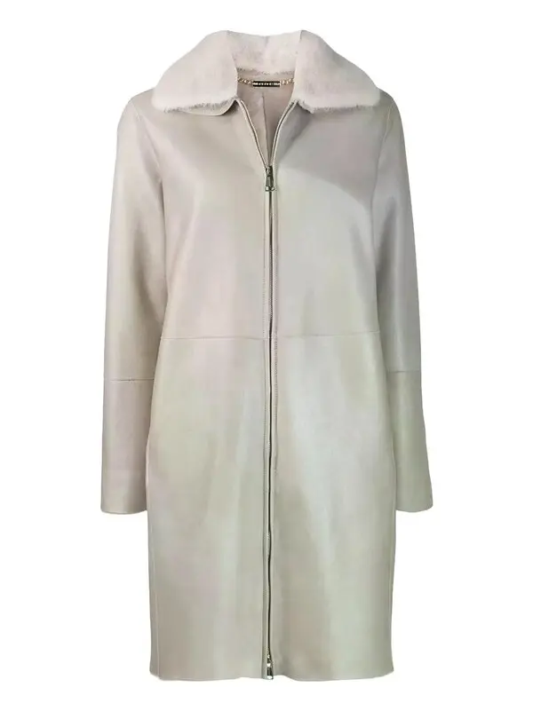MANZONI 24 Mink Fur Collar Coat - Grey