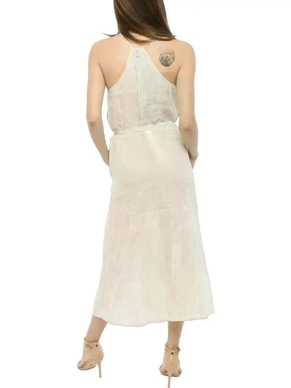 Woolrich Striped Belted Midi Dress - Neutrals