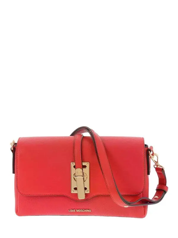 Moschino Logo Foldover Shoulder Bag - Red