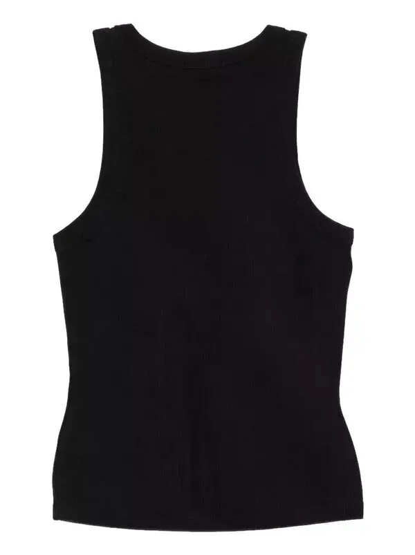 MC2 SAINT BARTH Ada Logo-patch Ribbed Tank Top - Black