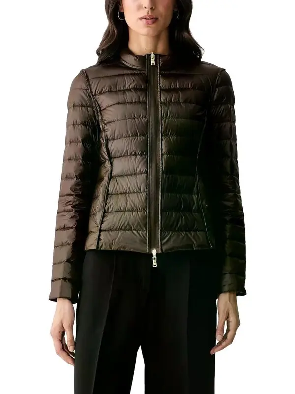 Patrizia Pepe Quilted-finish Zip-up Jacket - Brown