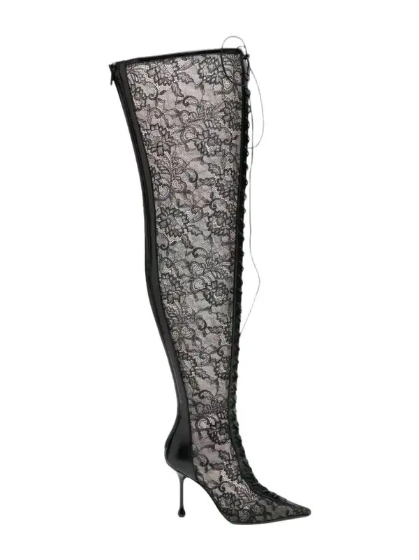 JIMMY CHOO Scarlett Lace-up Over-the-knee Boots - Black