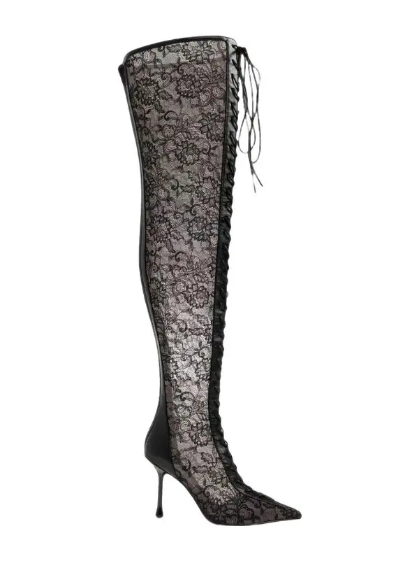 JIMMY CHOO Scarlett Lace-up Over-the-knee Boots - Black