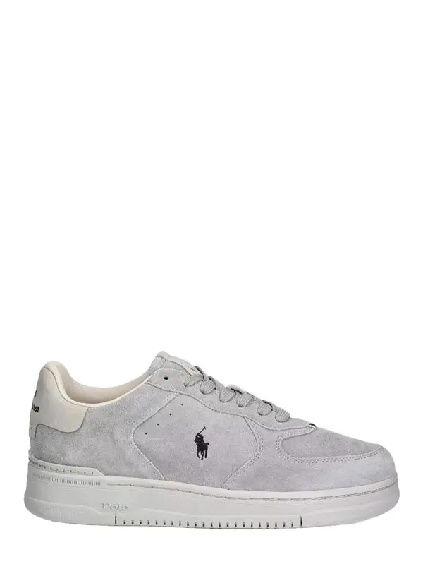 Polo Ralph Lauren Mastr Ct Rib Logo-embroidered Suede Sneakers - Grey