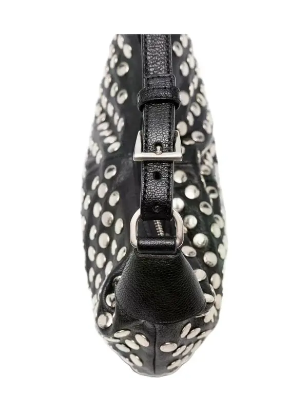 Prada 2000s Studded Leather Tote Bag - Black