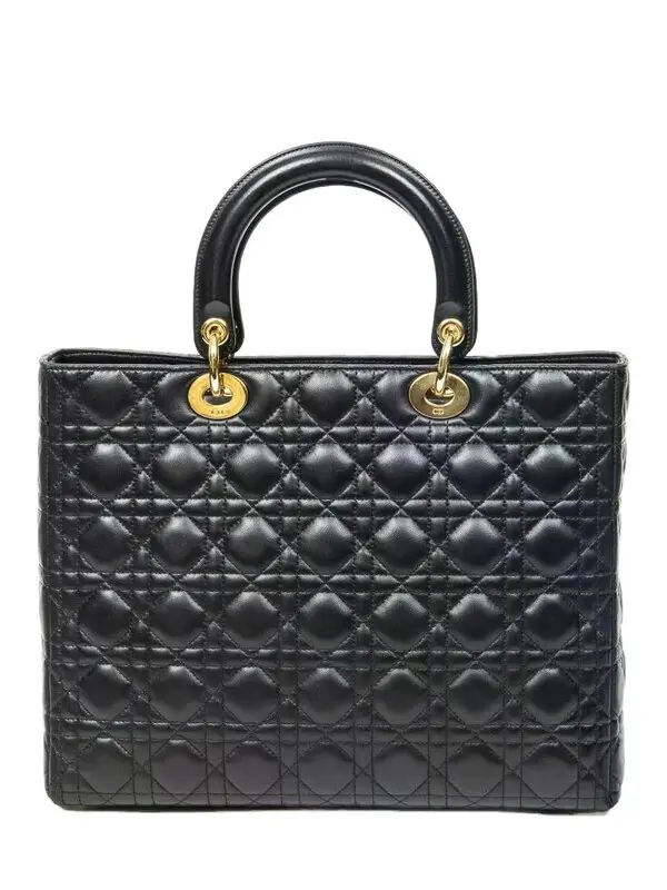 Dior Large Lady Cannage Tote Bag - Black