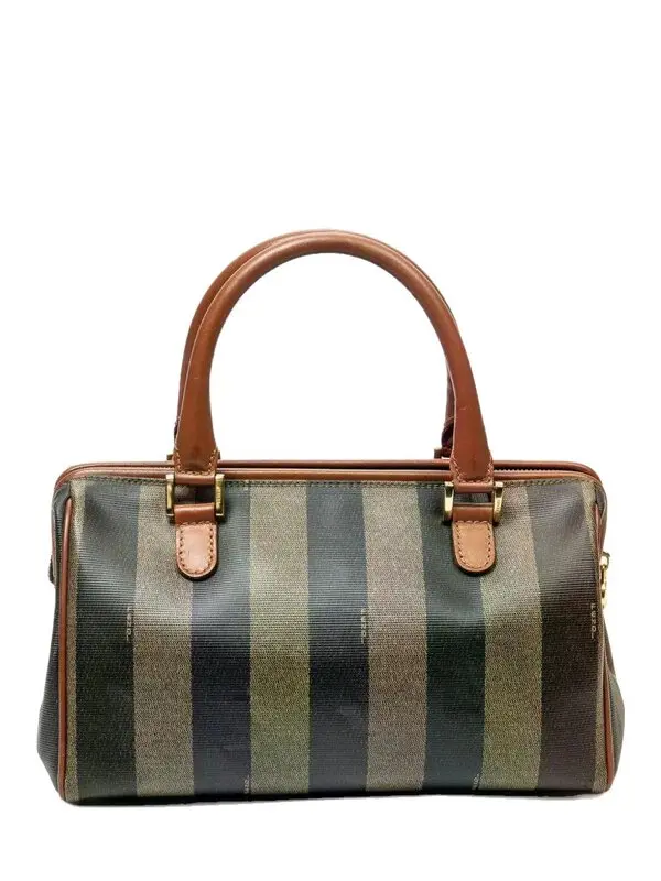 Fendi Pequin Boston Small Handbag - Black