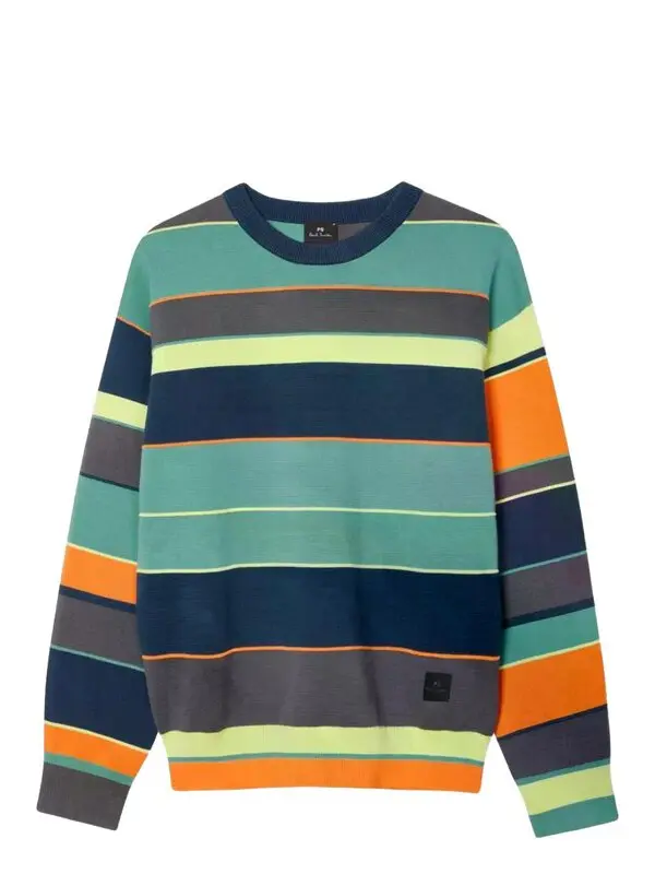 Paul Smith Striped Cotton Sweater - Blue