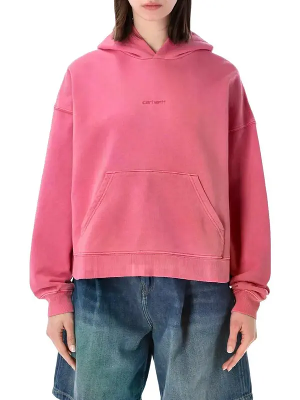 Carhartt Work In Progress Benton Logo-embroidered Pouch-pocket Hoodie - Pink
