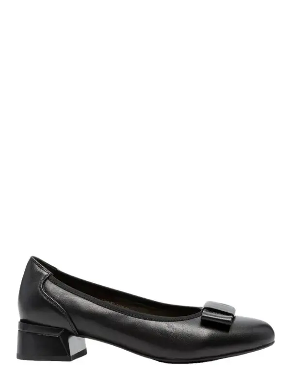 LINDA BAUMANN Bow-detail Block-heel Pumps - Black