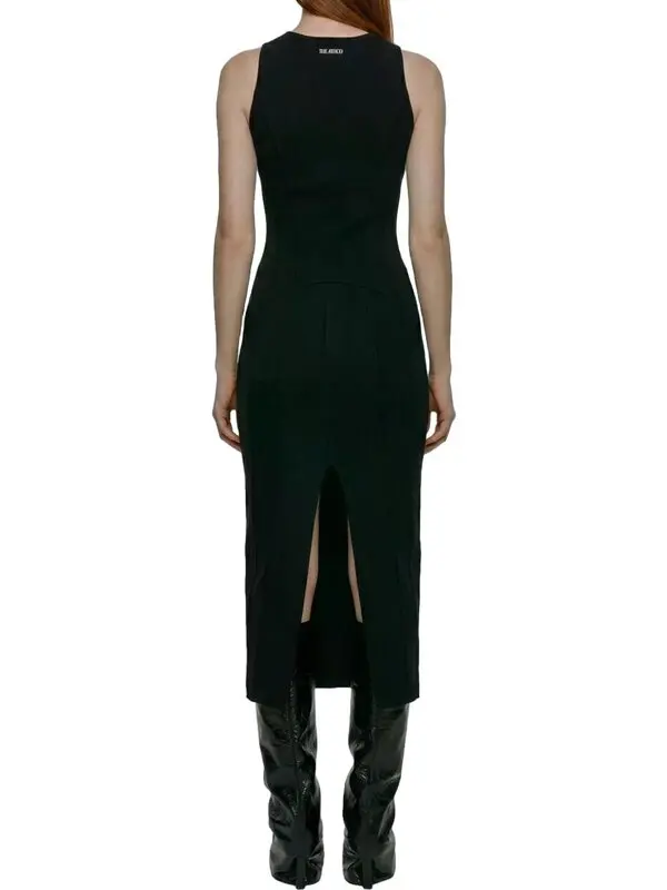Attico Crew-neck Midii Dress - Black