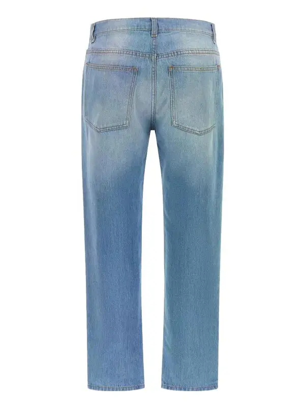 Moschino Logo-patch Straight-leg Jeans - Blue