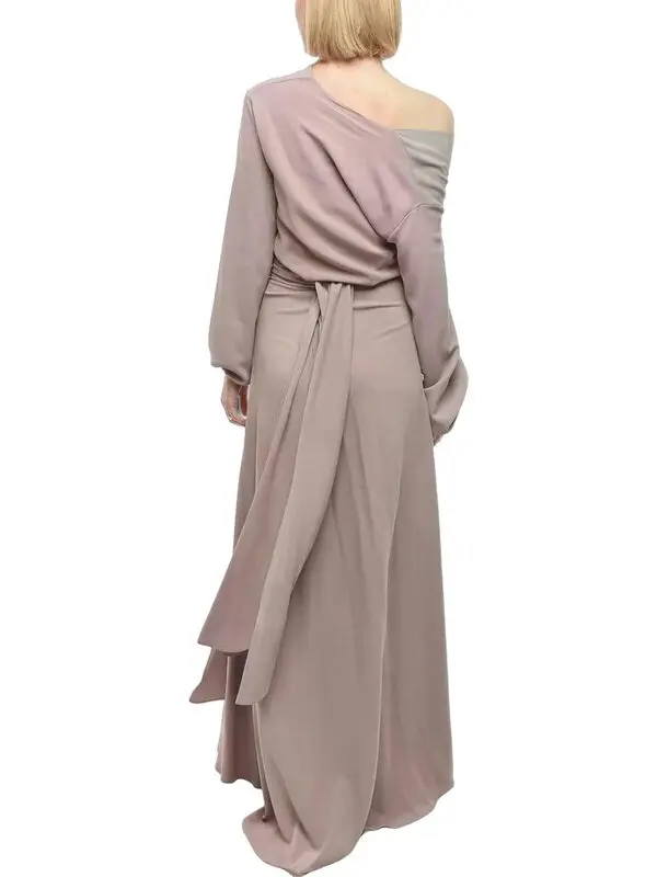 SUPER BLOND Maxi Belted Wrap Dress - Neutrals