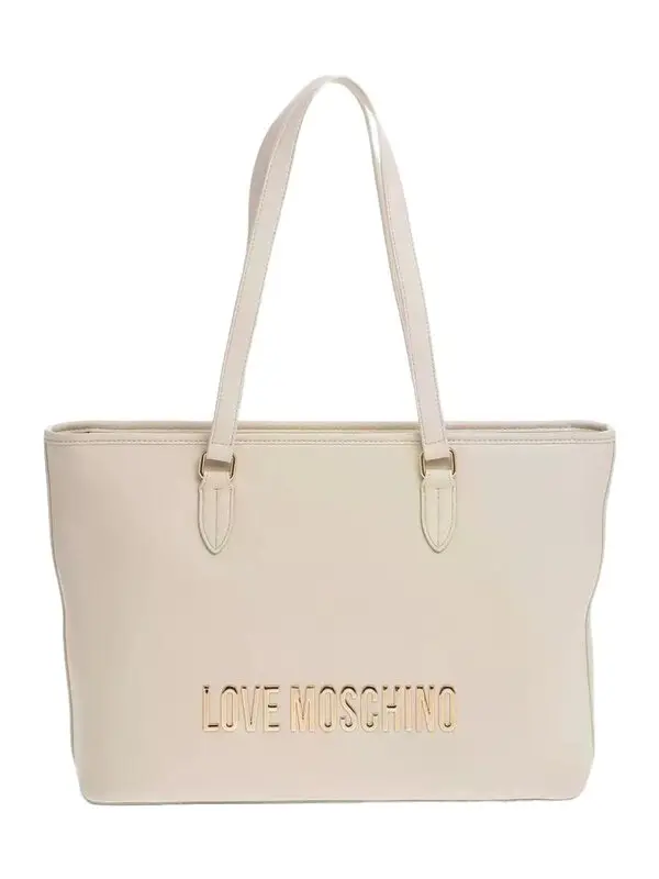 Moschino Love Logo-embossed Tote Bag - Neutrals