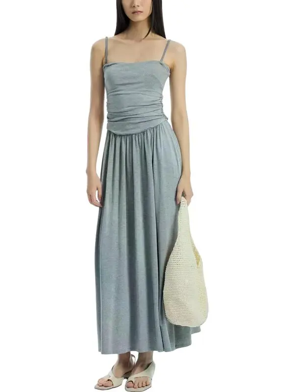 DETERM; Gathered Maxi Dress - Grey